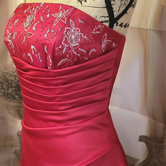 Alexia Designs | Dresses | Alexia Designs Claret Satin Formal Gown 2 ...